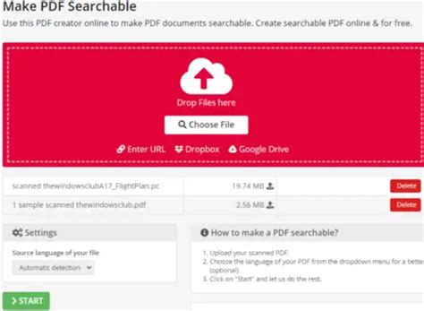 how to convert scanned pdf to searchable pdf