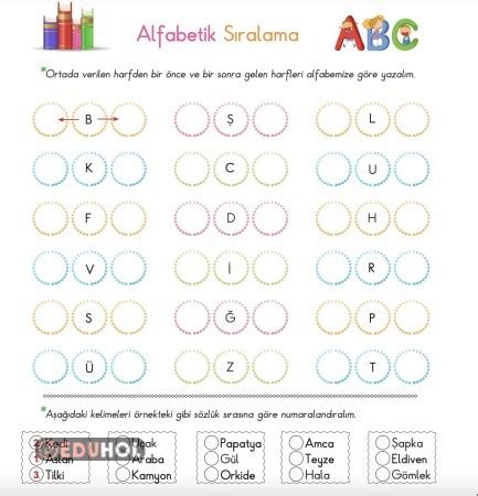 Alfabetik S Ralama Etkinli I Eduhol Etkinlik Ndir Oyun Oyna Test