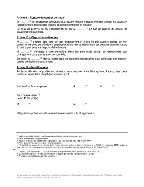 Contrat CDI Contrat Type Enseignant DOC PDF Page 3 Sur 3