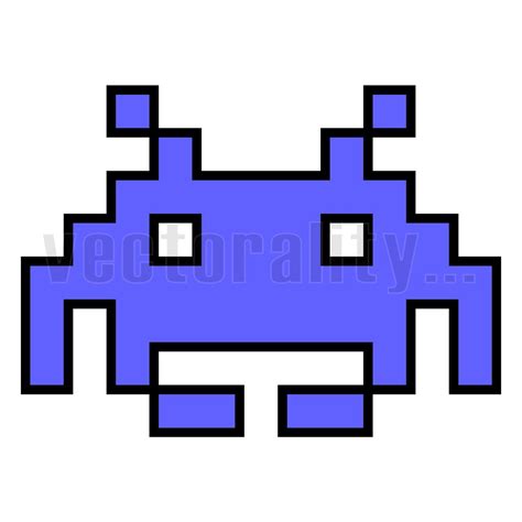 Space Invaders Alien Ship Classic Retro Video Game Vector Art Etsy France