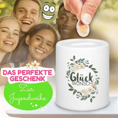 Spardose zur Jugendweihe Glückwünsche mit Name personalisierbar