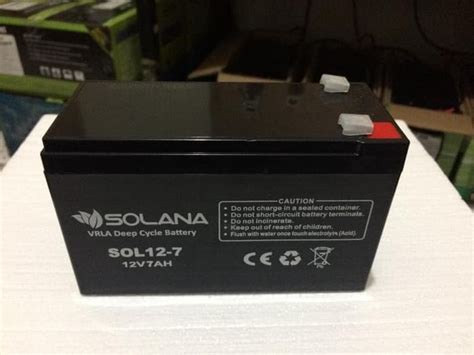 Jual Aki Baterai Vrla Ups Kering Maintenance Free Solana 12 V 7 Ah