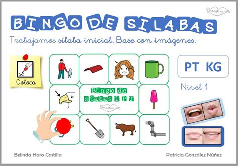 Conciencia fonológica Bingos de sílabas Identificar la sílaba