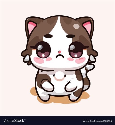 Cute Cat Kawaii Chibi Drawing Style Royalty Free Vector