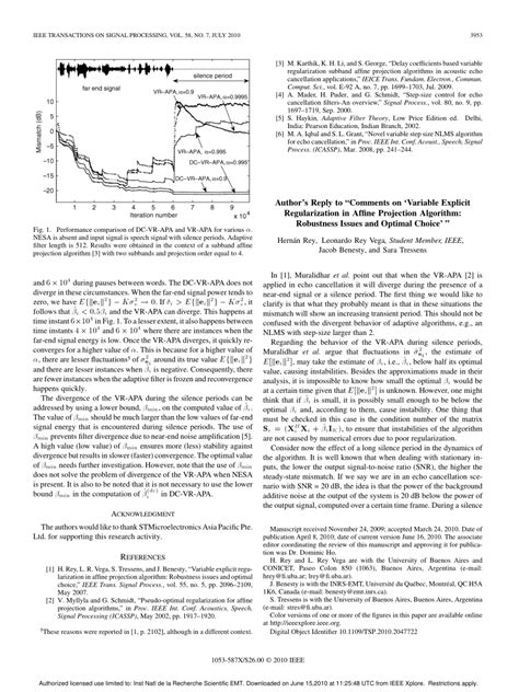 pdf author s reply to “comments on `variable explicit regularization in affine projection