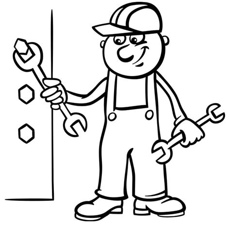 Coloriage Mécanicien à imprimer sur ColoriageEnfant