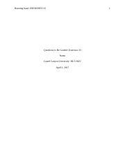HLT 362V Week 4 Exercise 33 Questions To Be Graded Doc Running Head