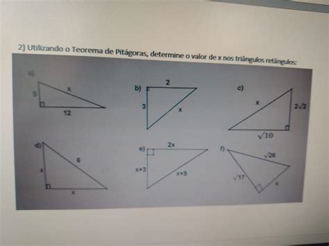 Calcule O Valor De X Utilizando O Teorema De Pitágoras