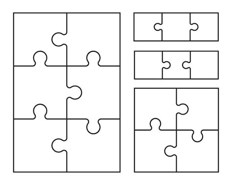 Premium Vector Puzzles Grid Jigsaw Puzzle 6 4 And 3 Pieces
