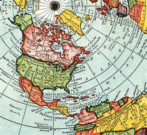 Flat Earth Map 1892 Gleason S New Standard Map Of The Etsy