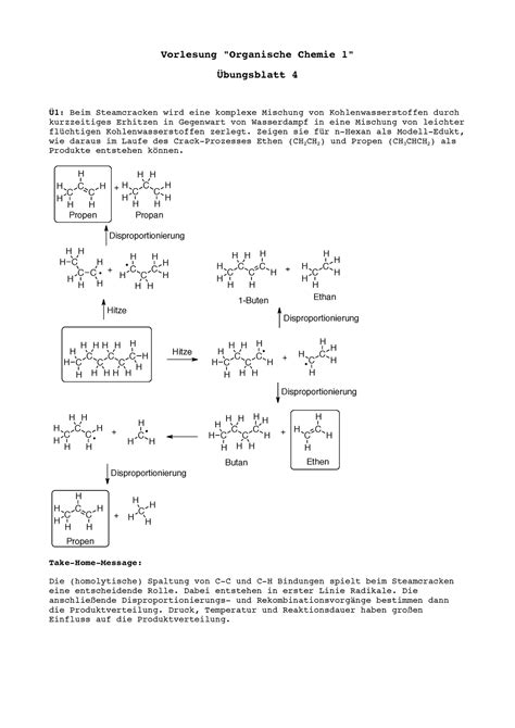 Übungen zur Vorlesung Organische Chemie Vorlesung Organische Chemie