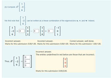 solved linear combinations of eigenvectors working with