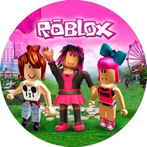 Painel Tecido Sublimado Redondo Festa Roblox Menina à venda em Campinas