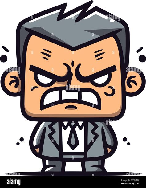 Personaje De Dibujos Animados De Jefe Enojado Ilustraci N Vectorial En