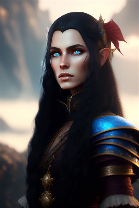 Lexica Deep Dark Fantasy Pirate Girl With Long Black Hair White Pepper Skin Blue Eyes Elf