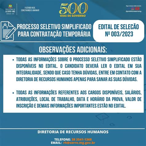 Processo Seletivo Simplificado Edital