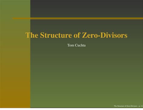 the structure of zero divisors
