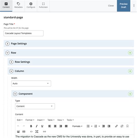 Cascade Layout Templates Cascade CMS