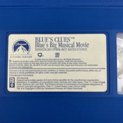 Blue S Clues Blue S Big Musical Movie Vhs Clamshell Case Nick Jr