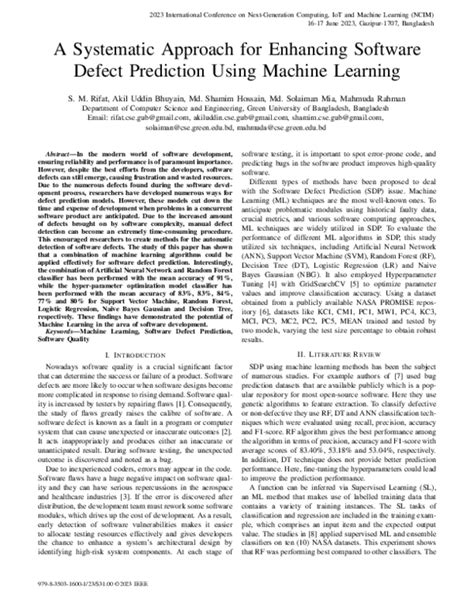 pdf a systematic approach for enhancing software defect prediction using machine learning md