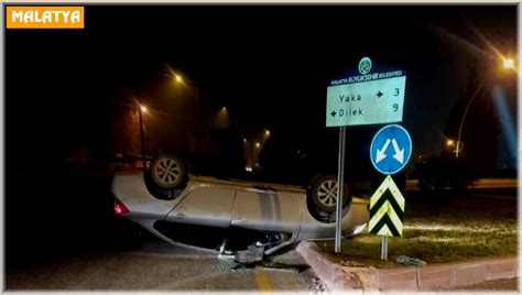 Takla atan otomobil ters döndü 4 yaralı Malatya Haberleri