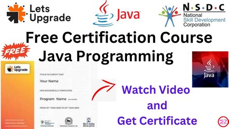 java free certification course from lets upgrade with online class lets upgrade java