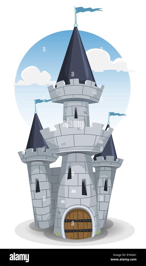 Illustration d un dessin ancien château médiéval forteresse avec