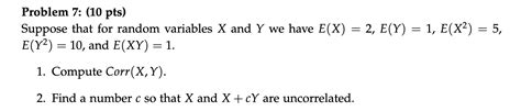 solved problem 7 10 pts suppose that for random variables
