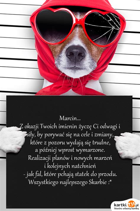 Z okazji Twoich imienin życzę Ci odwagi i siły by porywać się na cele