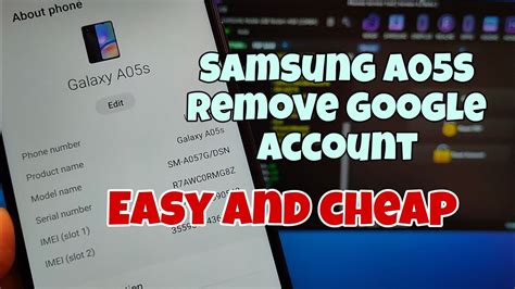 Samsung A05S SM A057F Remove Google Account Bypass FRP Without