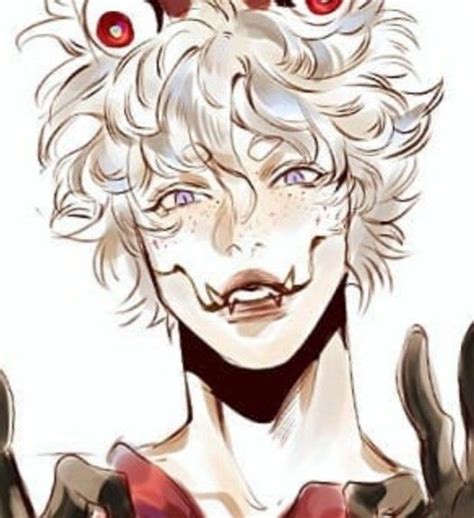 An Anime Character With Red Eyes And White Hair