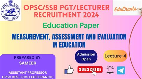 Measurement Assessment Evaluation In Education OPSC SSB PGT