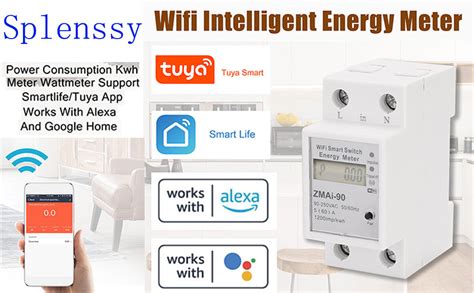 Splenssy Single Phase Din Rail WiFi Intelligent Energy Meter Power