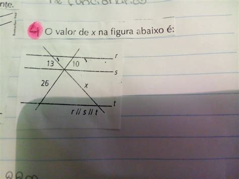 O valor de x na figura abaixo é brainly br