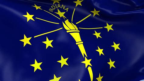 Indiana State Waving Flag Background Loop Stock Motion Graphics SBV