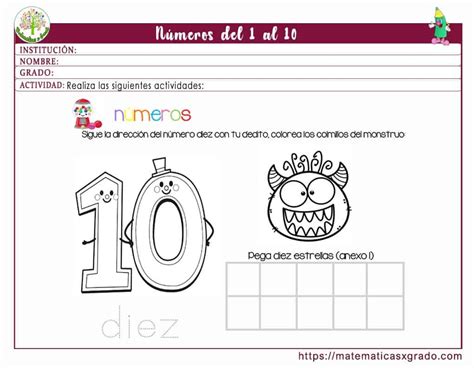 Ejercicios de números del 1 al 10 para aprender sus trazos