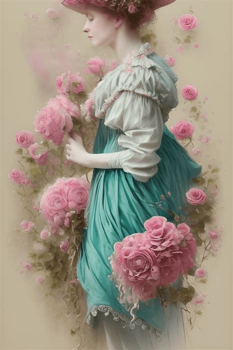 Super Realistic Vintage Edwardian Dress With Beautiful Shabby Chic Pink