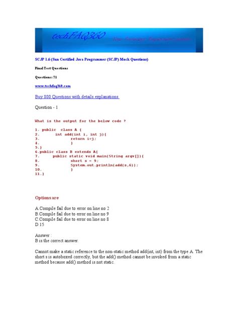 scjp 1 6 dump download free pdf method computer programming parameter computer programming