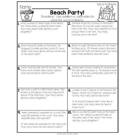 Nd Grade Math Worksheets Operations And Algebraic Thinking