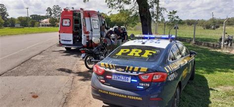 Coluna de Geral RS PRF atende acidente lesões leves em São Borja