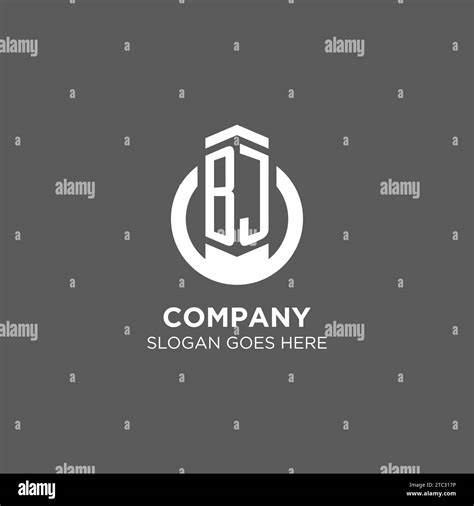 Initial BJ Circle Round Line Logo Abstract Company Logo Design Ideas