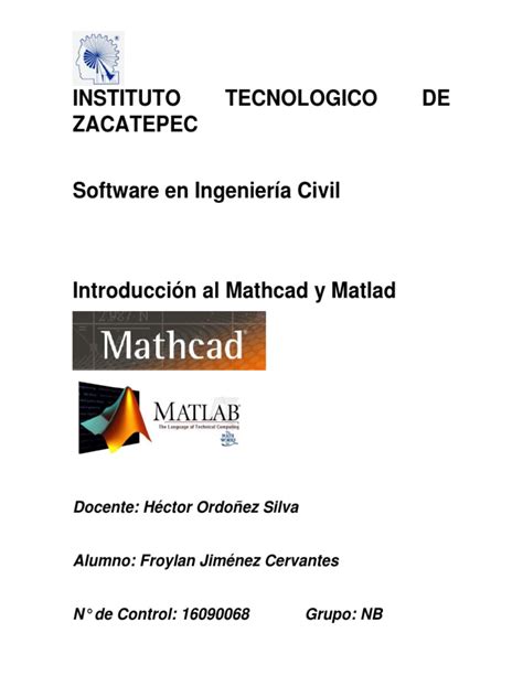 mathcad y matlab pdf matlab matriz matemáticas