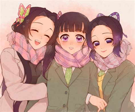 Demon Slayer Kanae Kocho Kanao Tsuyuri Shinobu Kochou With Background