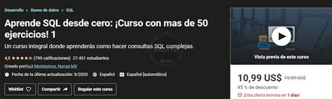 aprende sql desde cero ¡curso con mas de 50 ejercicios