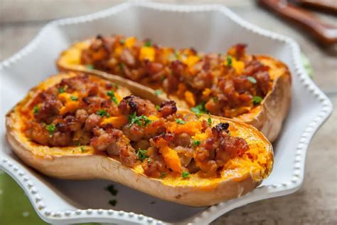 Butternut farcie à la viande hachée et légumes Recettes légères