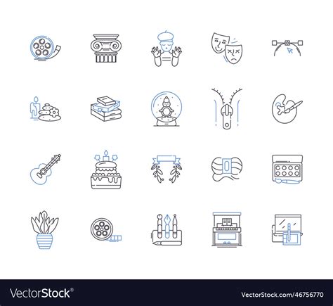 Design Thinking Outline Icons Collection Design Vector Image