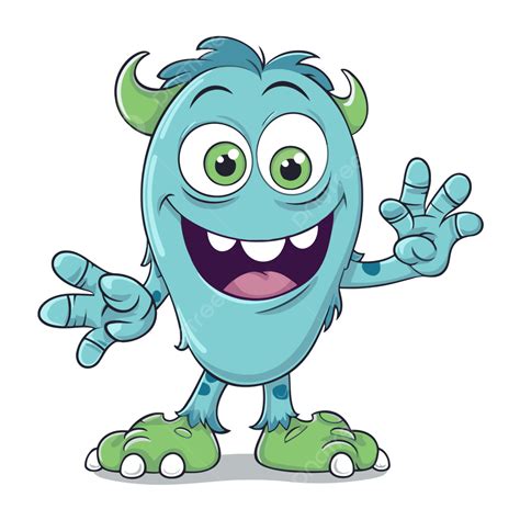 Hallo Clipart Cartoon Cartoon Cartoon Monster Mit Einer Großen Blauen