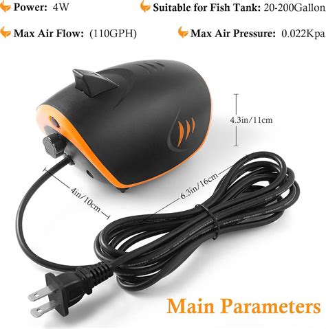 Buy Hitop Gph Powerful Aquarium Air Pump Qiuet Outlets Aquarium