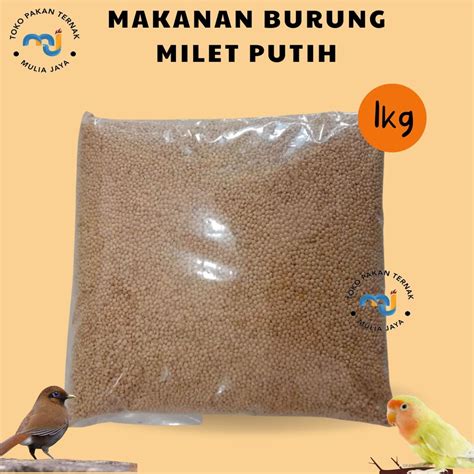 Jual Milet Putih Pakan Burung Lovebird 1kg Shopee Indonesia