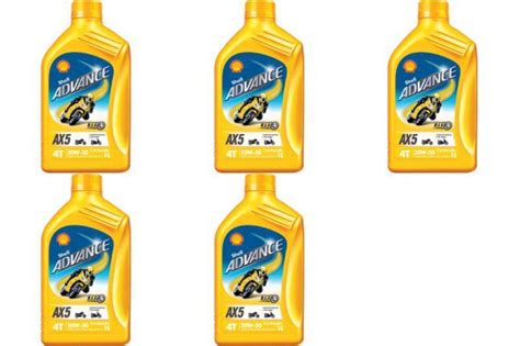 Kit C 5 Shell 20w50 Moto Sl Mineral Advance Ax5 4t 1l Lubrificante